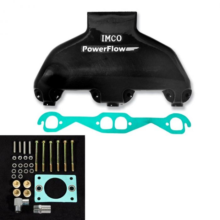CP Performance - PowerFlow Small Block Manifold Kit Recirc Black