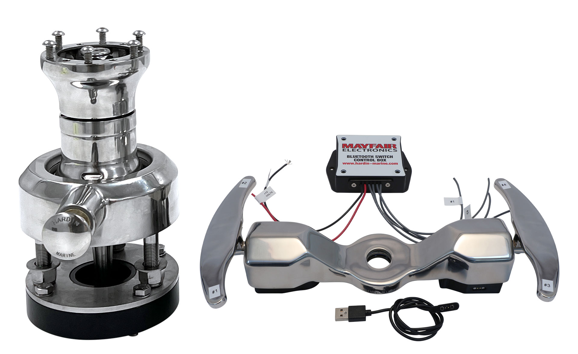 CP Performance - 5-1/2" Tilt Steering Post Assembly with Bluetooth Paddle Trim For Dan Foss Helm