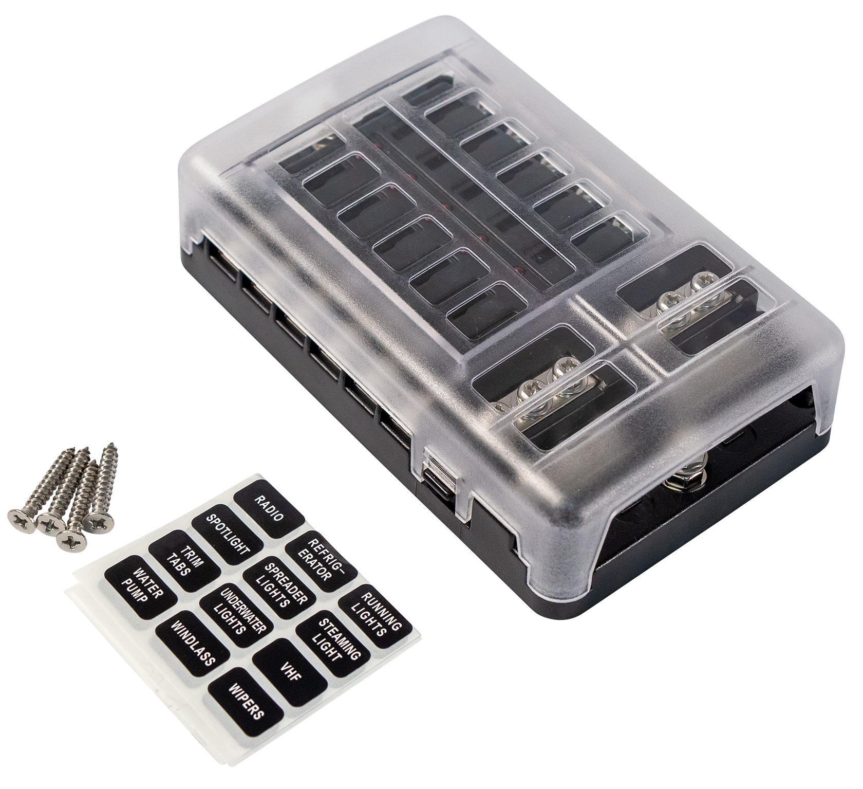 CP Performance - Marine Grade 12 Circuit Fuse Panel with LED's and ...