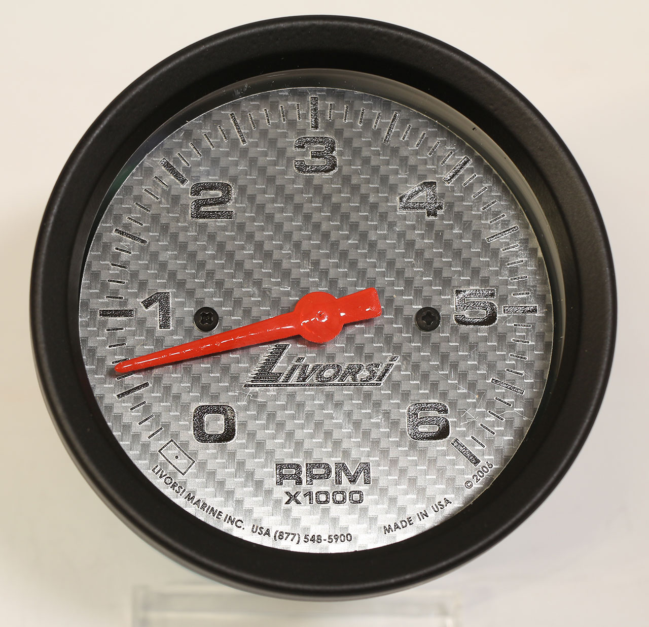 CP Performance - 3-3/8" 0-6000 RPM Tachometer, Silver Fiber Face, Black ...
